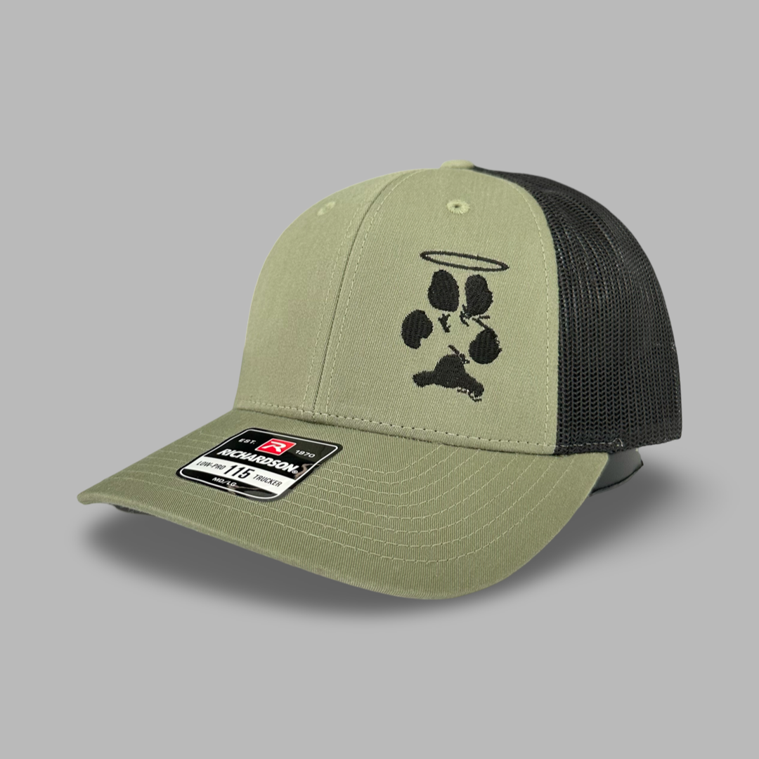 Low Profile Paw Print Richardson Snapback Trucker- Loden Green/Black – Halo, Inc.