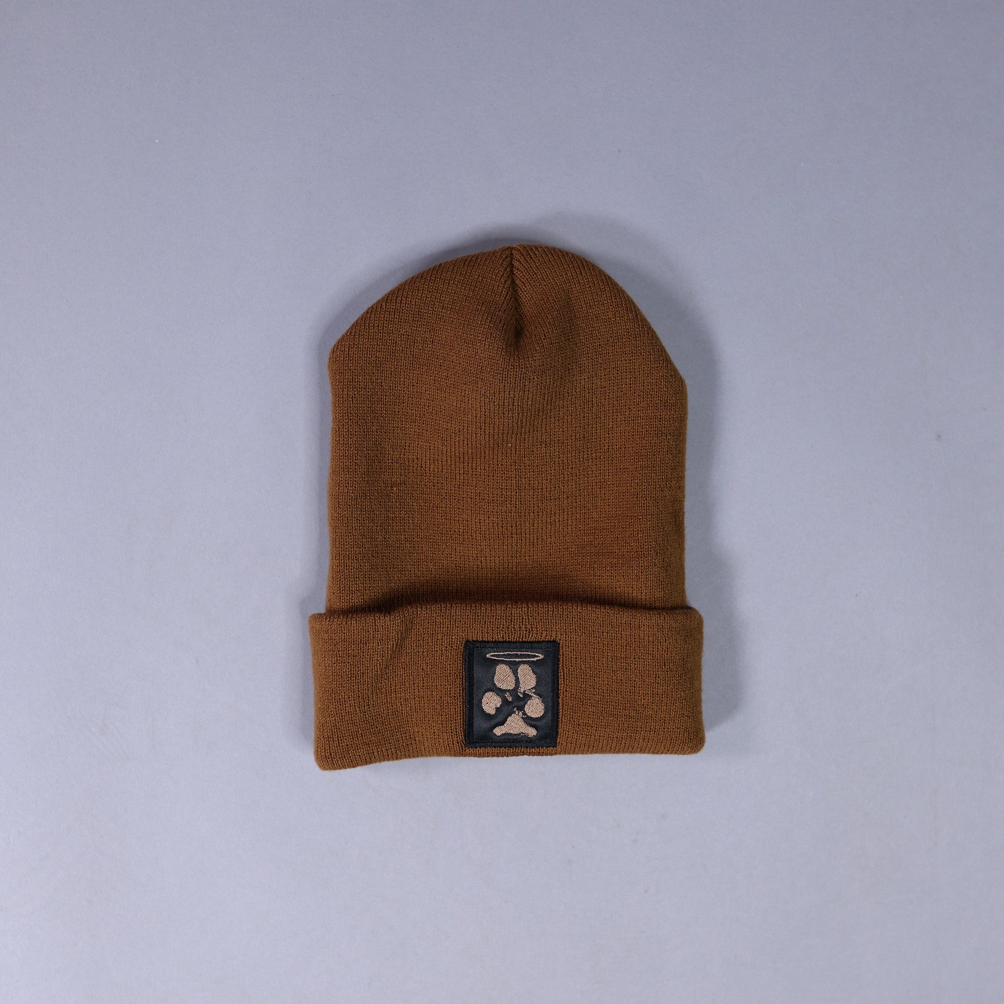 Halo Paw Print Cuffed Beanie- Caramel/Black – Halo, Inc.