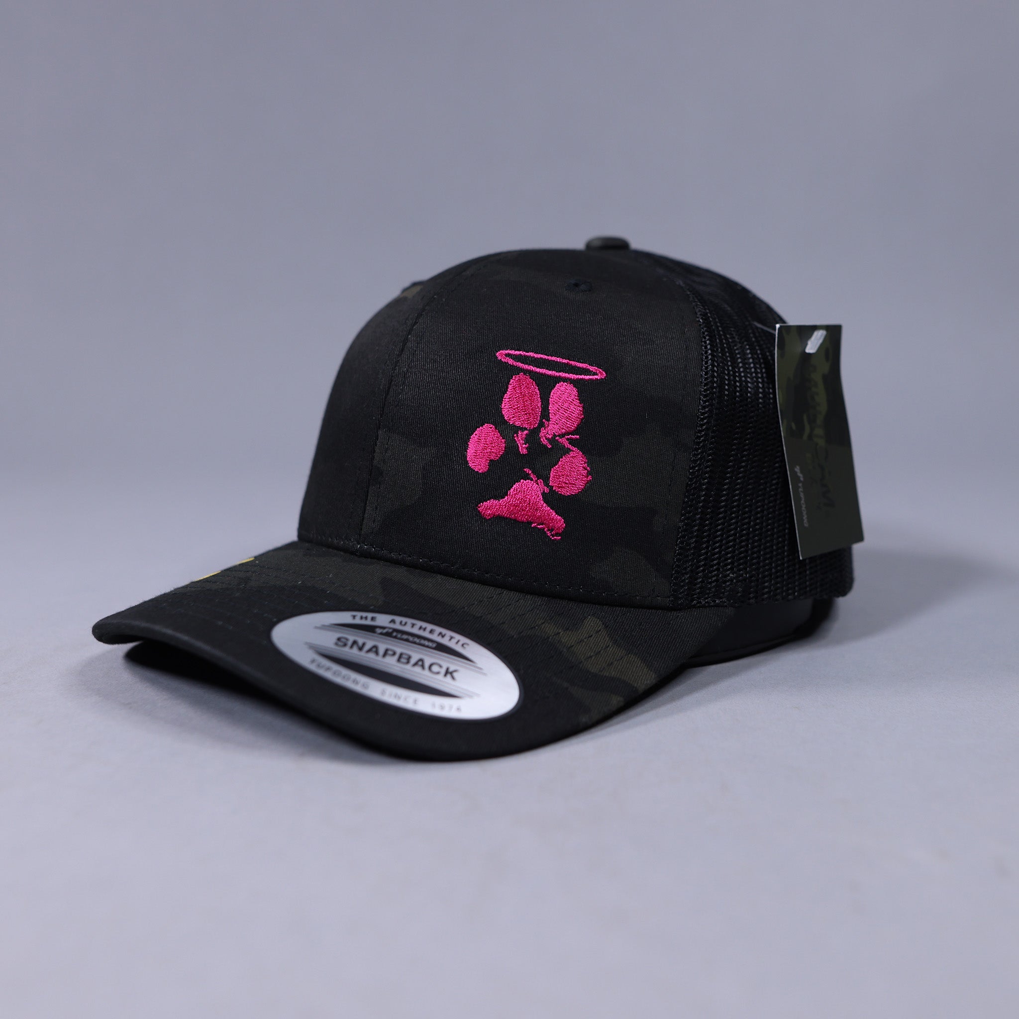 Paw Retro Trucker- Multicam Black/Fluorescent Pink – Halo, Inc.