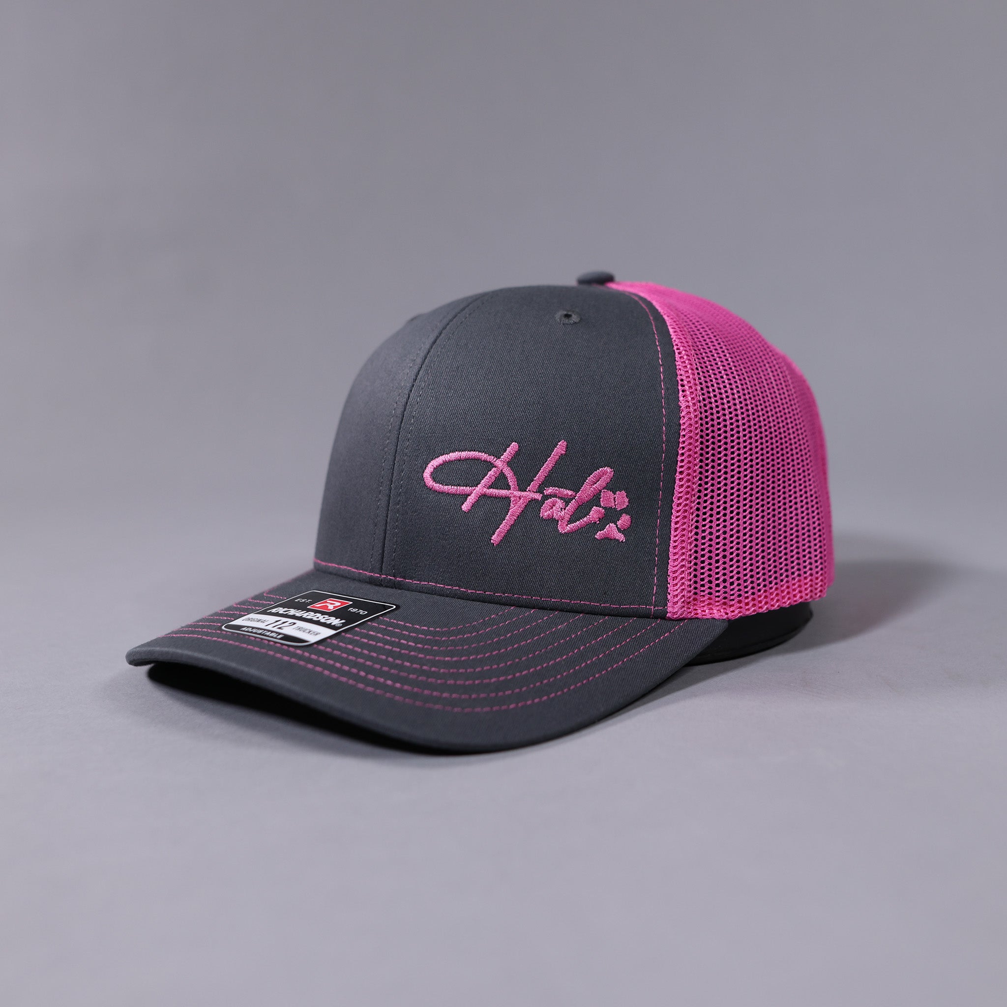 Halo Signature Richardson Snapback Trucker- Charcoal/Neon Pink – Halo, Inc.