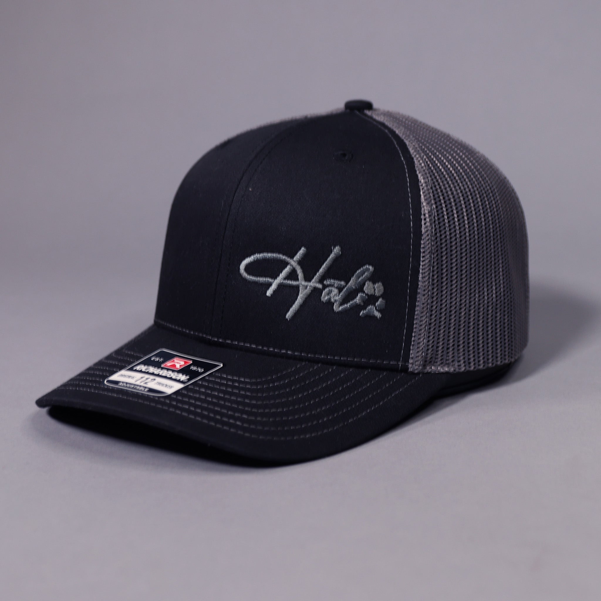 Halo Signature Richardson Snapback Trucker- Black/Charcoal – Halo, Inc.