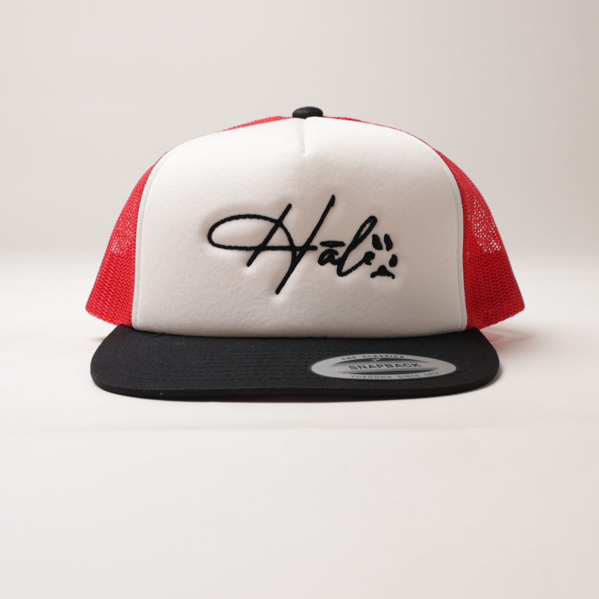Center Halo Foam Flat Bill- Black/White/Red – Halo, Inc.